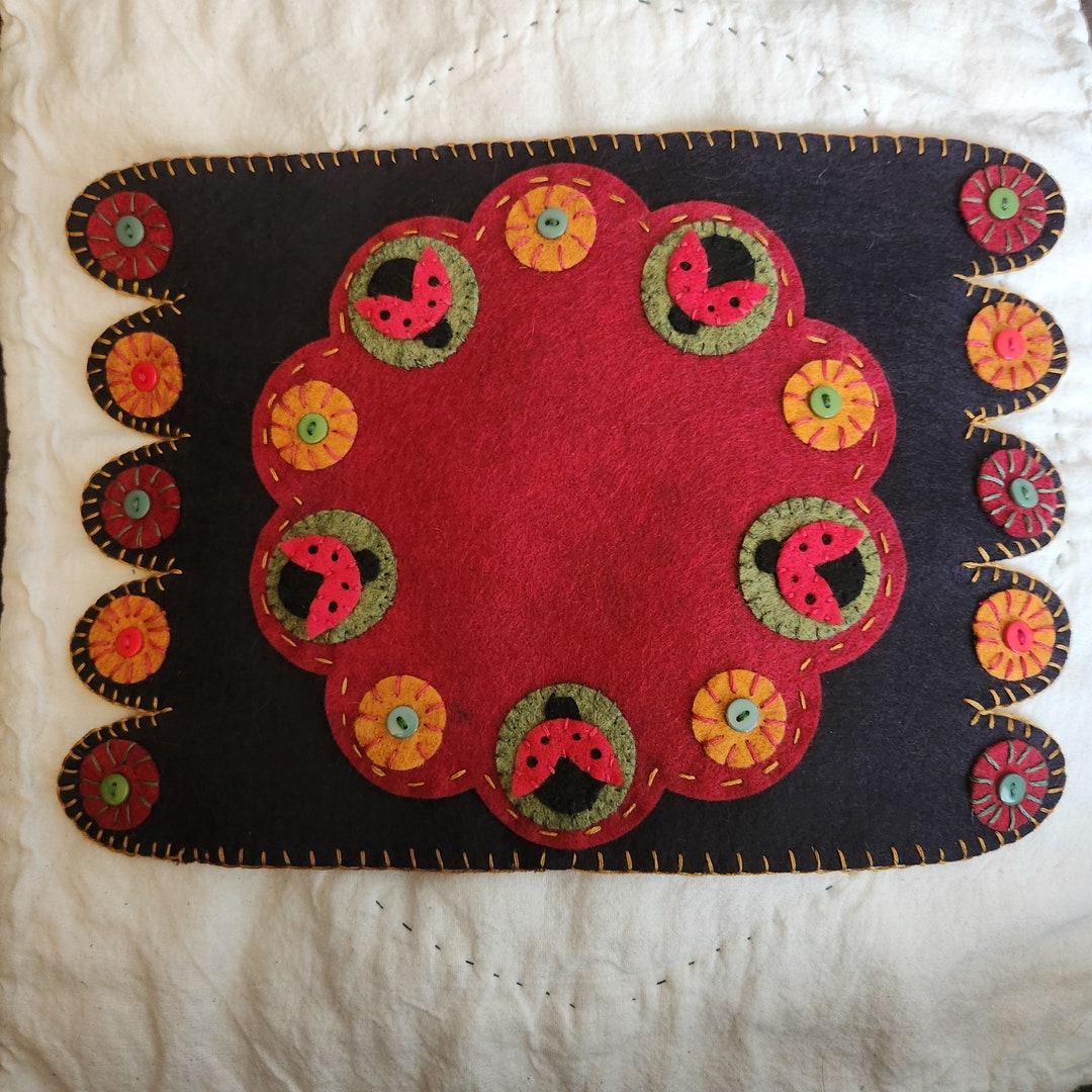 Handmade Lady Bug Penny Rug. No International Shipping. - Etsy