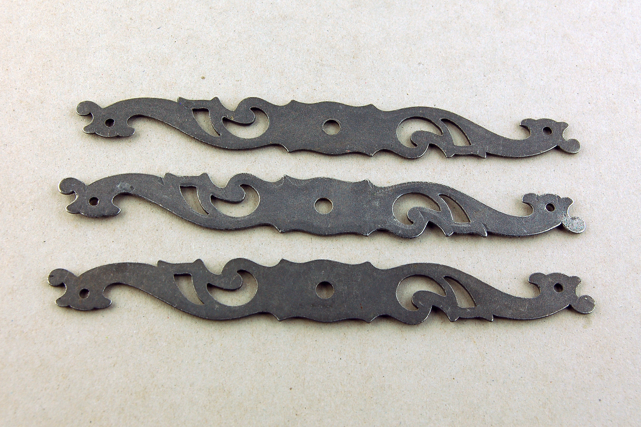 Brushed Metal Furniture Appliques French Vintage Set of - Etsy