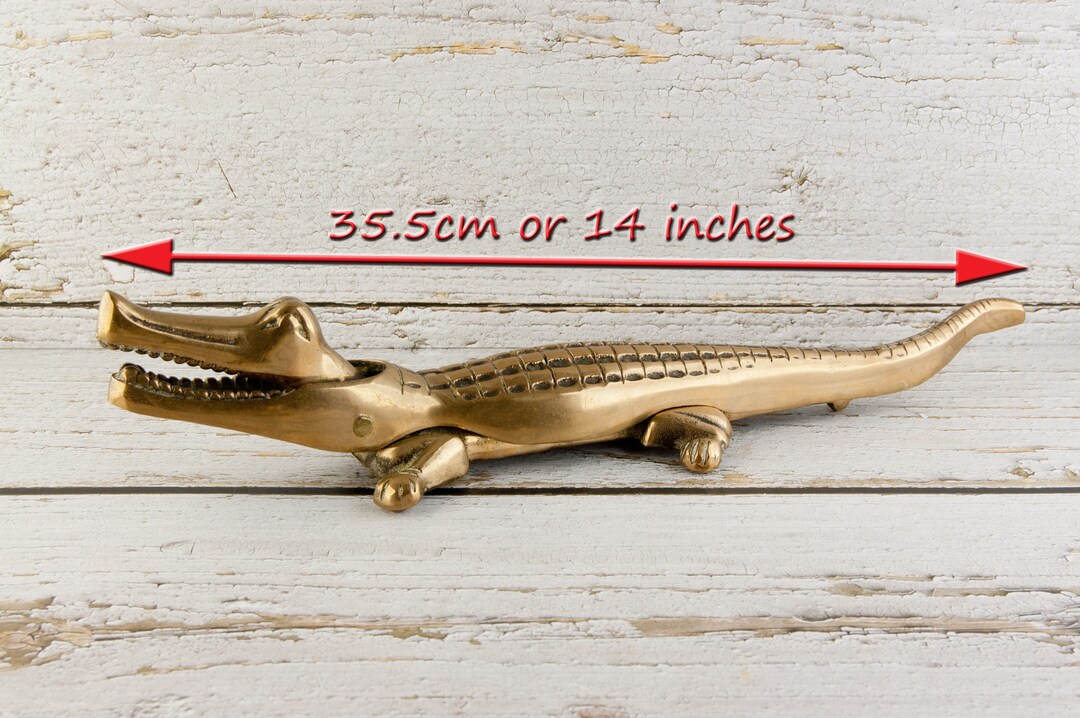 Large Brass Crocodile Nutcracker 14 Inches French Vintage Cabinet of ...