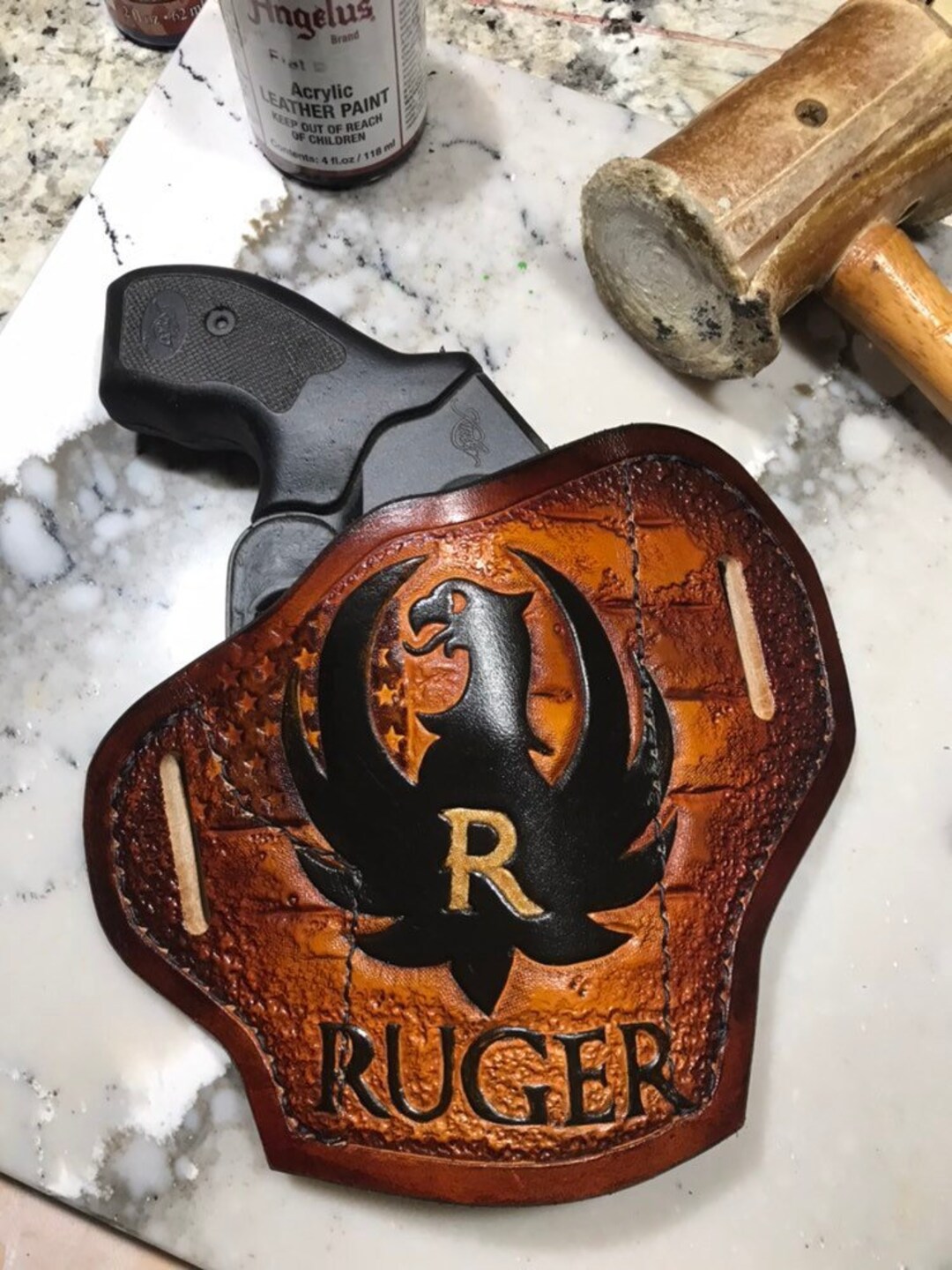 Ruger Leather Holster, Custom Leather Gun Holster. - Etsy