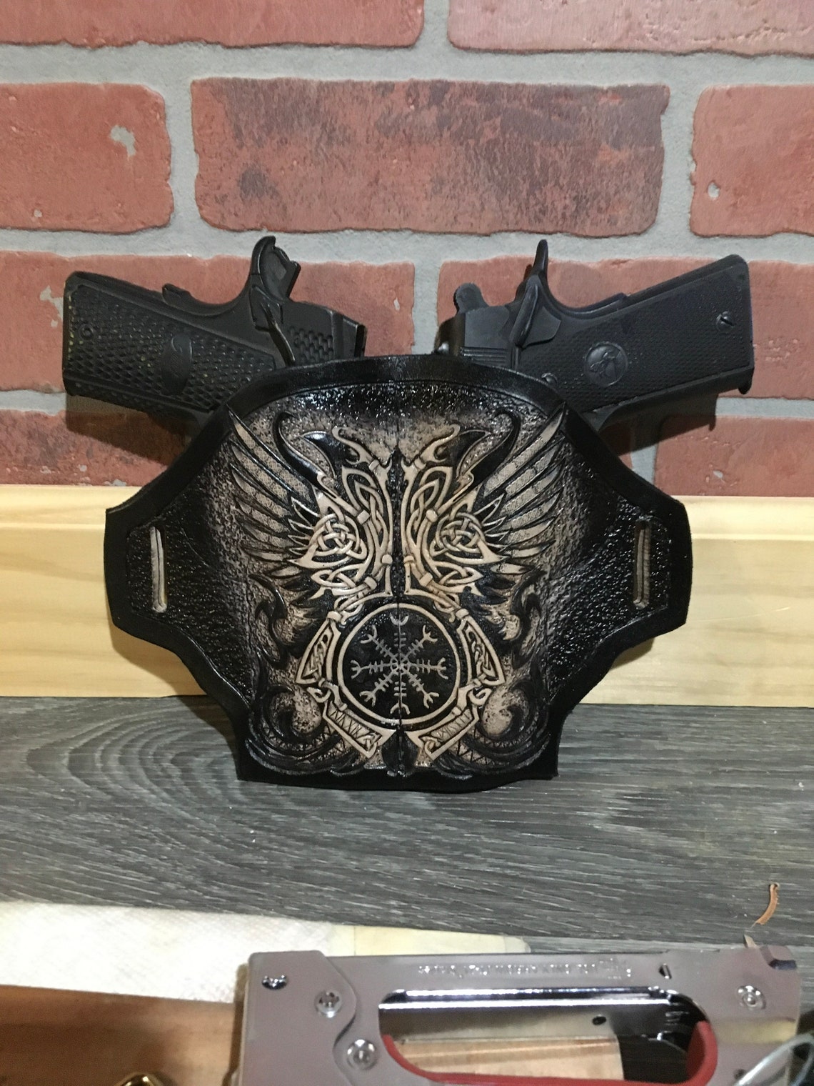 Double Holster Hand Tooled Leather Holster. 1911 Ruger - Etsy