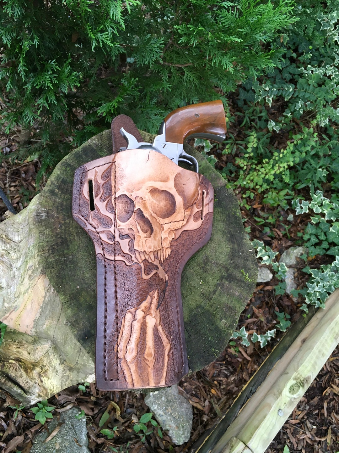 Skull Holster Hand Tooled Leather Holster. 1911, Ruger, Kimber, Glock ...