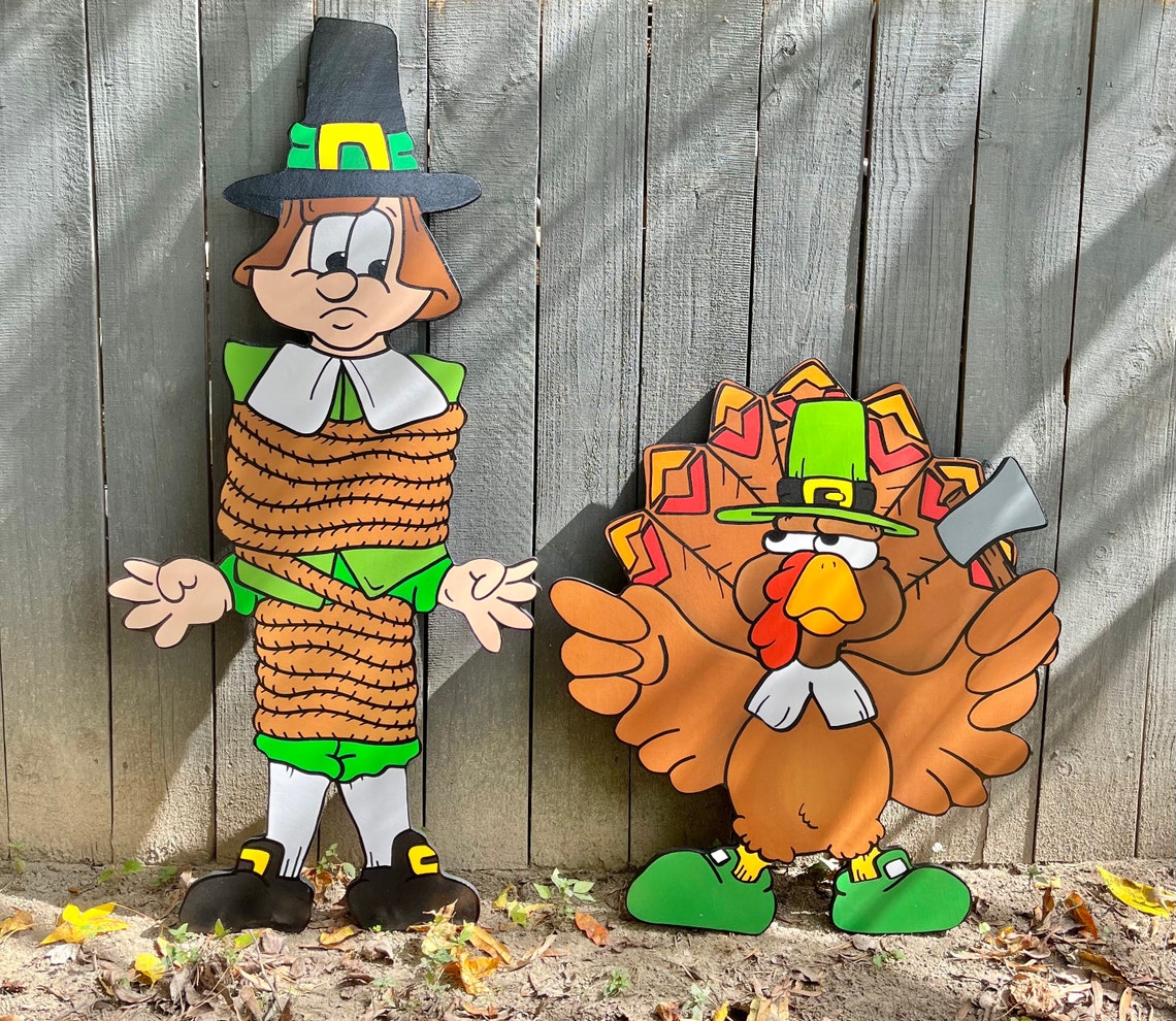 Thanksgiving Turkey and Pilgrim - Etsy