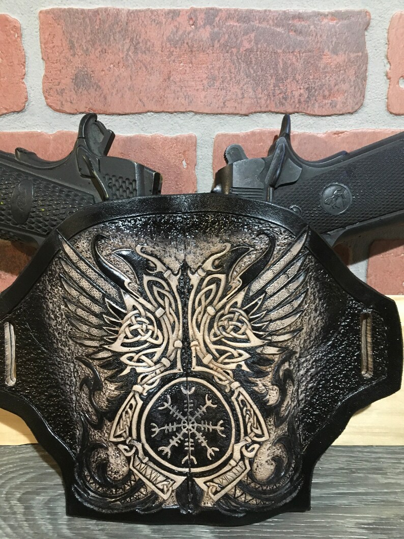 Double Holster Hand Tooled Leather Holster. 1911 Ruger - Etsy