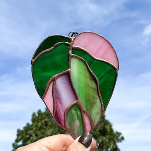 Pink Princess Philodendron Stained Glass Suncatcher - Etsy
