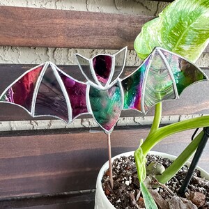 Batty Bat Stained Glass Plant Stake - Etsy