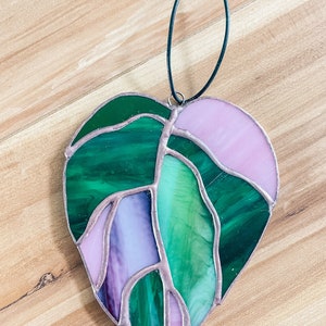 Pink Princess Philodendron Stained Glass Suncatcher - Etsy