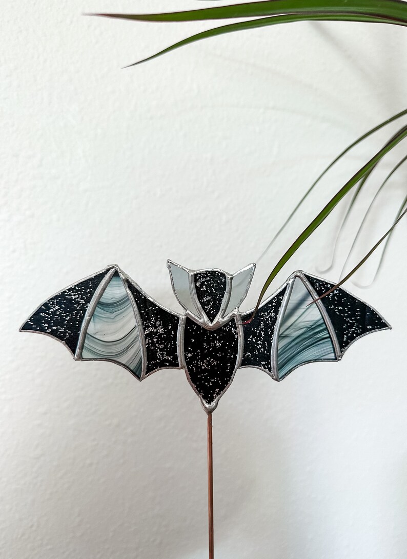 Batty Bat Stained Glass Plant Stake - Etsy