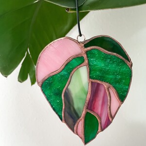 Pink Princess Philodendron Stained Glass Suncatcher - Etsy