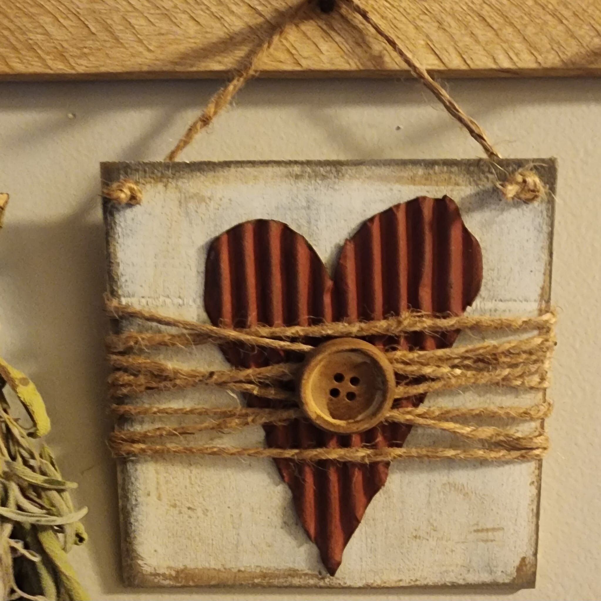 Valentine Tied Heart Peg Hanger Rustic Farmhouse Decor Country Charm - Etsy