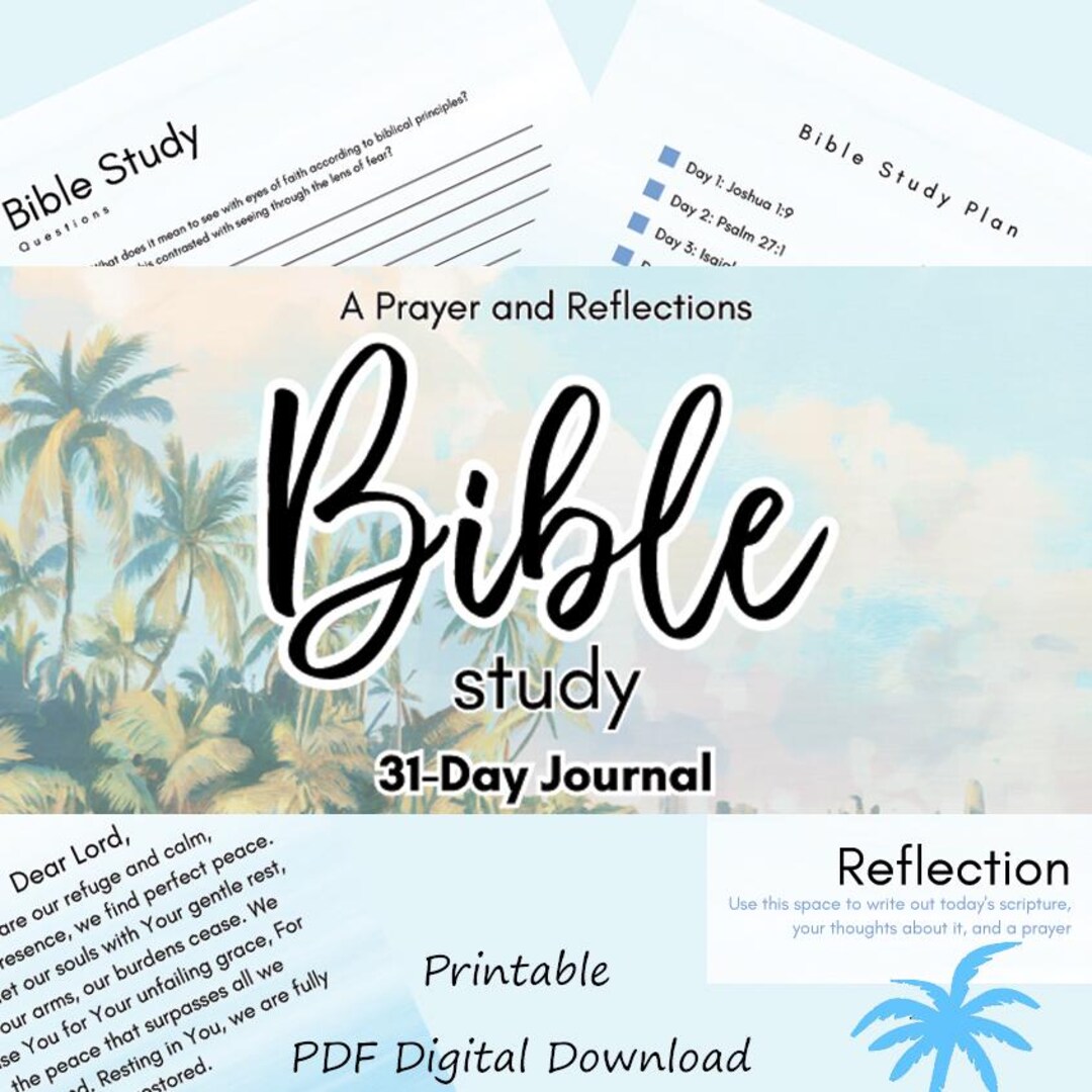 31 Day Bible Study Journal ~ PDF Printable ~ Instant Digital Download ...