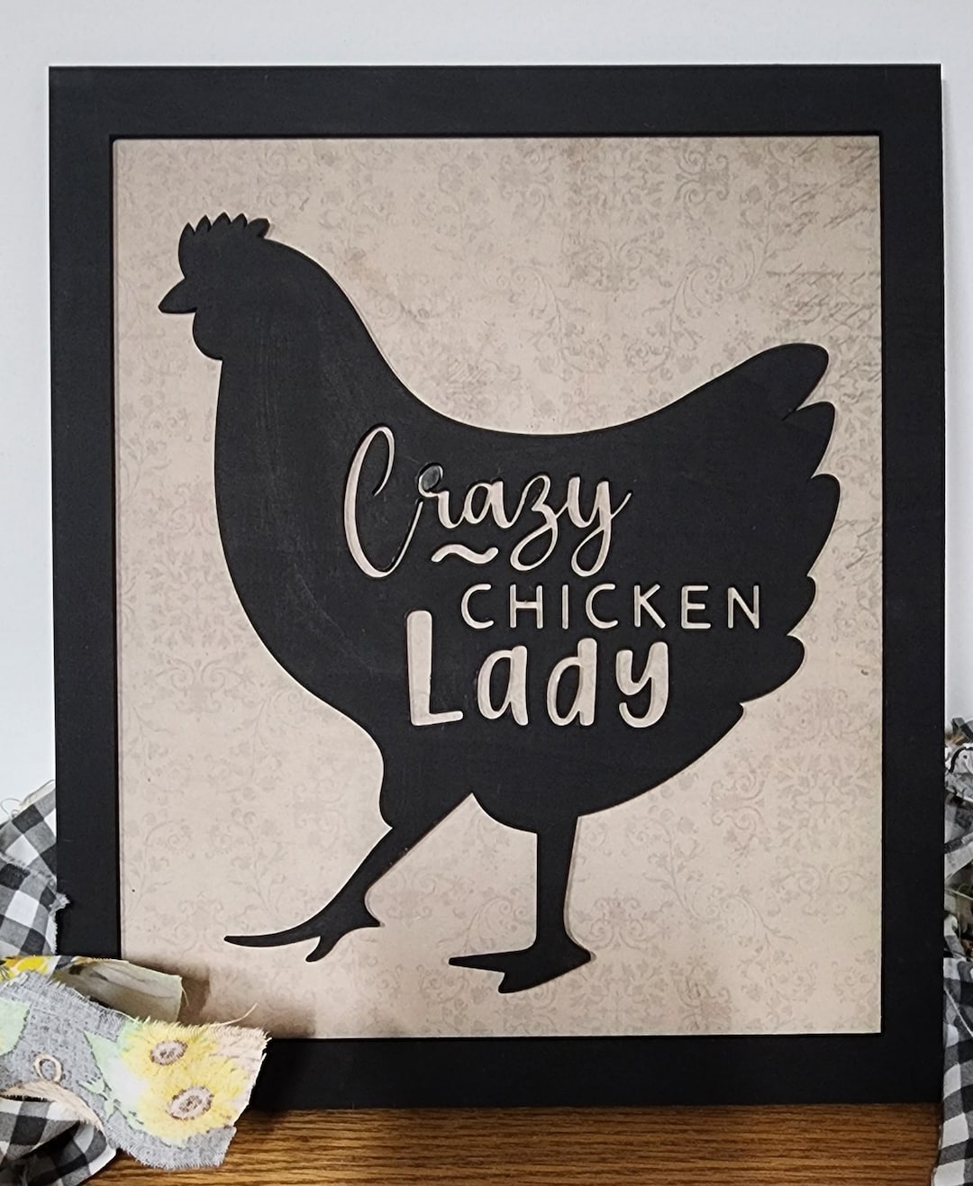 CRAZY CHICKEN LADY Sign ~ Rustic Farmhouse Handmade Sign~ Country Charm ...