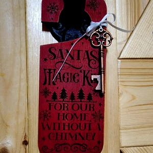 Santa's Magic Key RED Handmade Christmas Decor Primitive Country Rustic ...