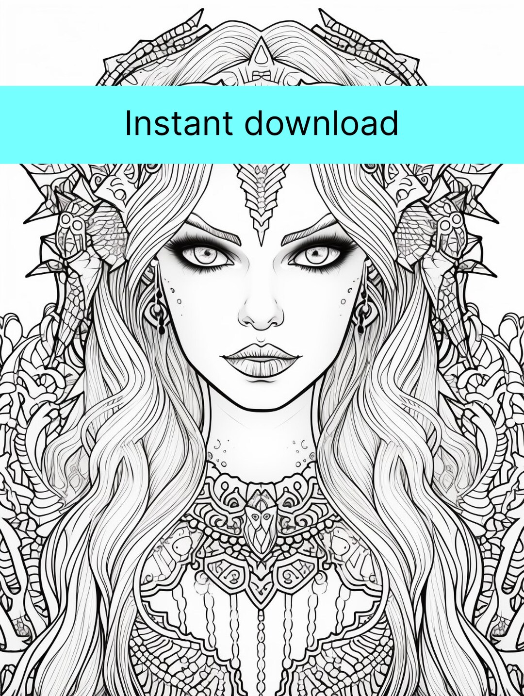 Vampire Princess Coloring Page Printable Instant Download - Etsy Canada