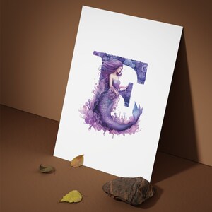 Personalized Watercolor Mermaid Letter | Nursery Poster Printable | E ...