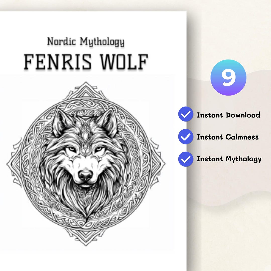 Norse Mythology Coloring Pages - 9 Instant Downloads - Featuring Thor ...