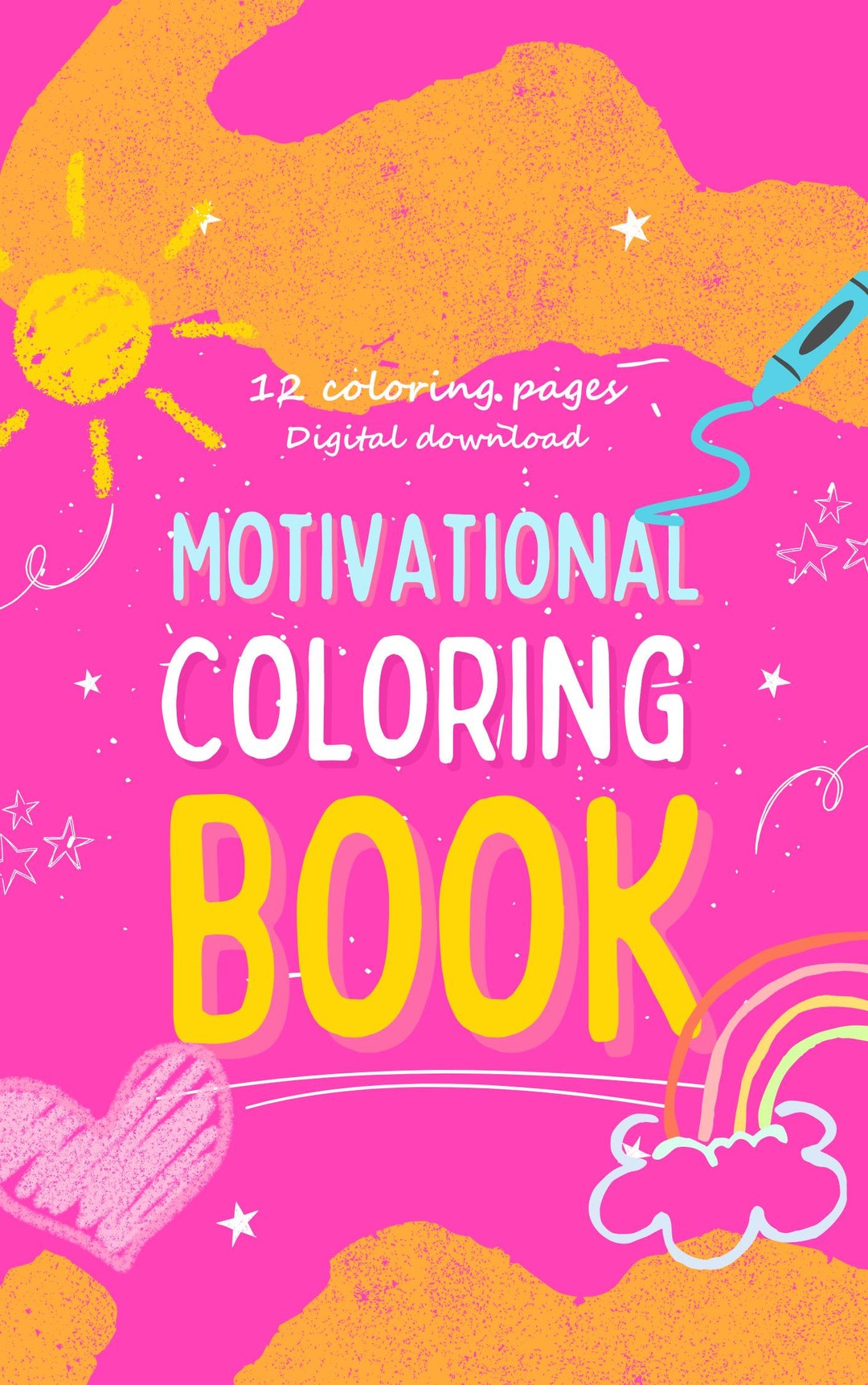 12 Motivational Coloring Pages With Flowers, Rainbows & Unicorns - Etsy