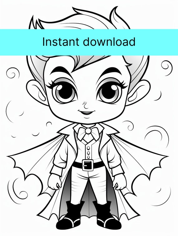 Halloween Cute Vampire Coloring Pages