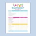 PRINTABLE Summer Checklist, Summer Checklist for Kids, Summer Checklist ...