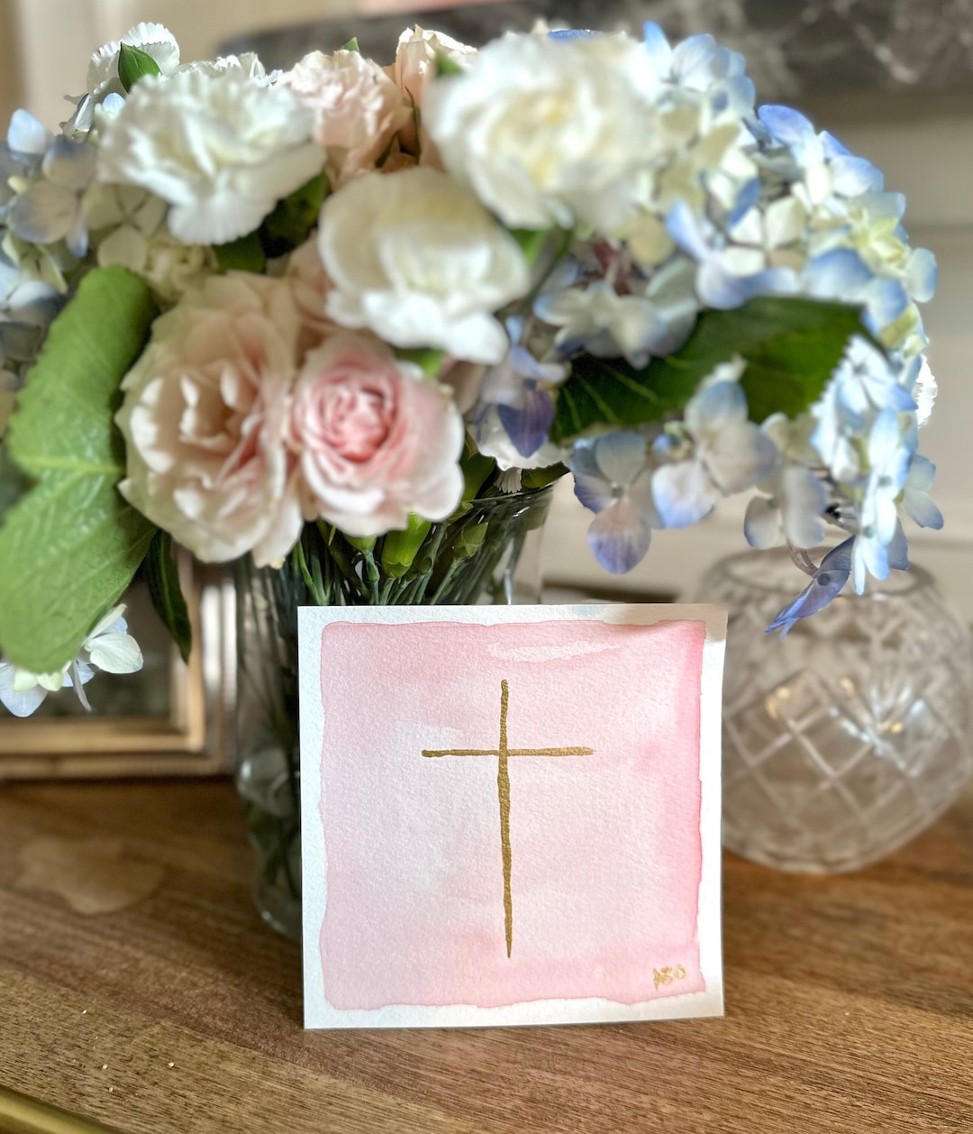 Watercolor Cross Painting 5x5 Watercolor Painting Handpainted Cross ...