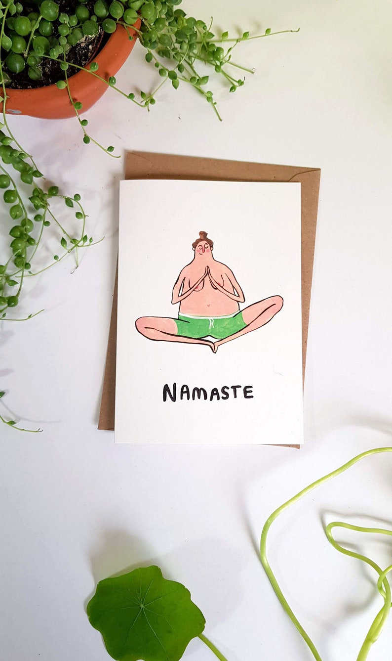 Yoga Card Namaste Fitness Calm Meditation Greetings Card - Etsy UK