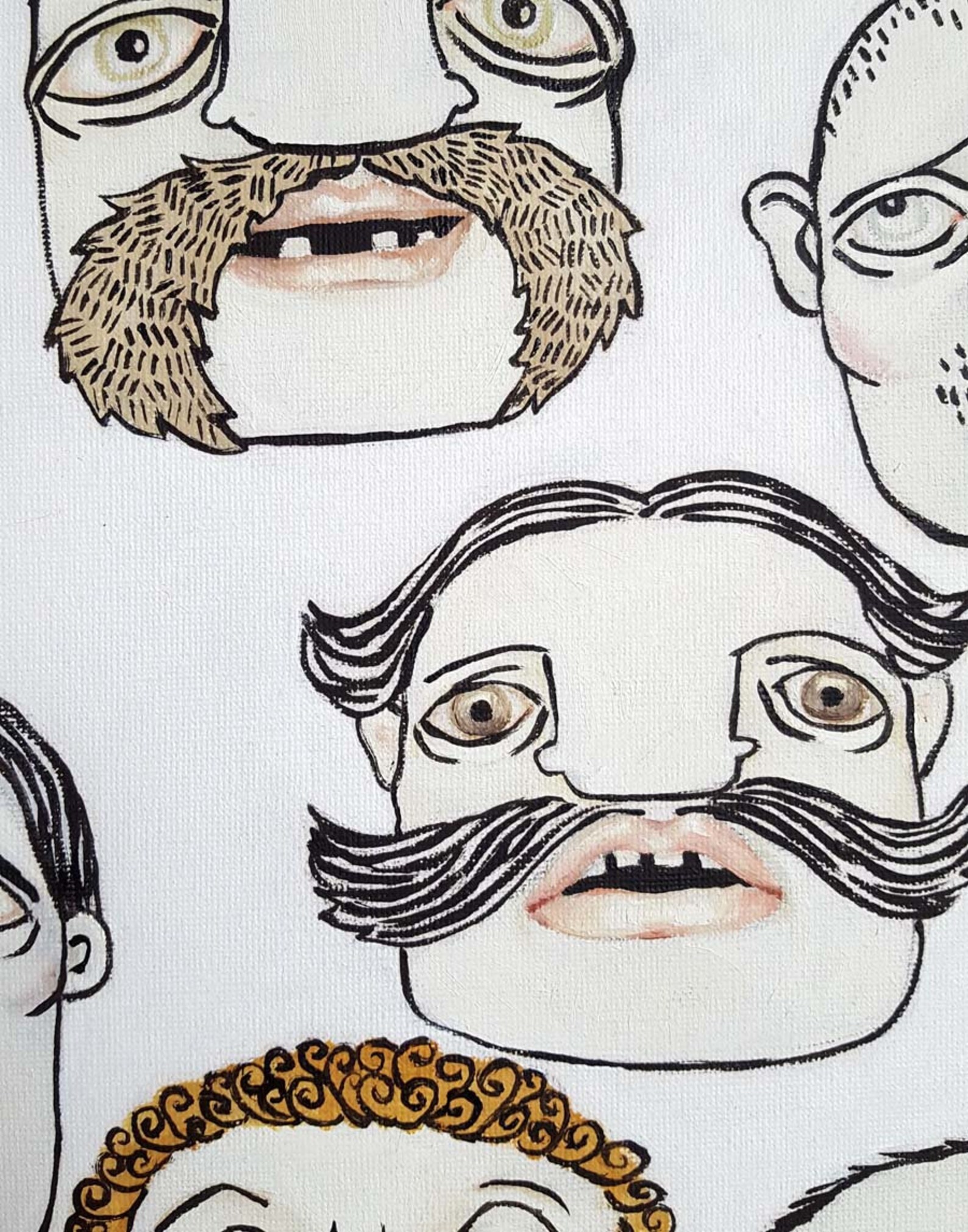 Moustache Painting Illustration Original Art Acrylic on Canvas - Etsy