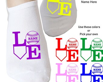 Softball Socks 6 Pairs of Custom Printed Softball Socks Name | Etsy