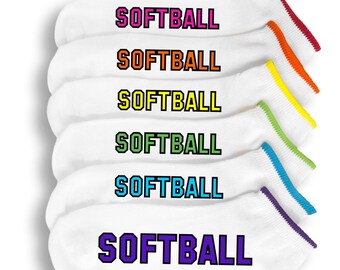 Softball Socks 6 Pairs of Custom Printed Softball Socks Name | Etsy