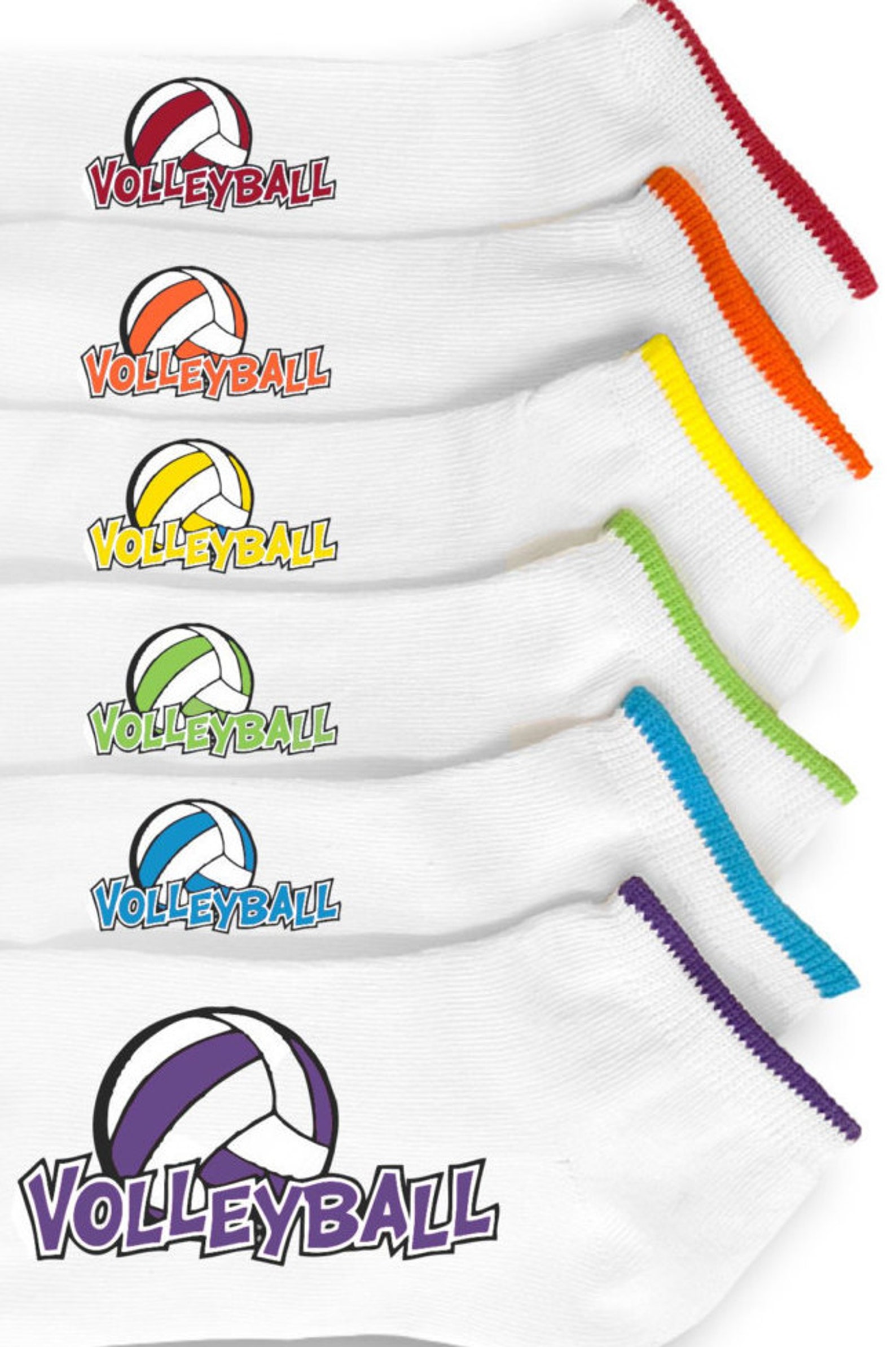 Volleyball Socks 6 Pairs of Personalized - Etsy