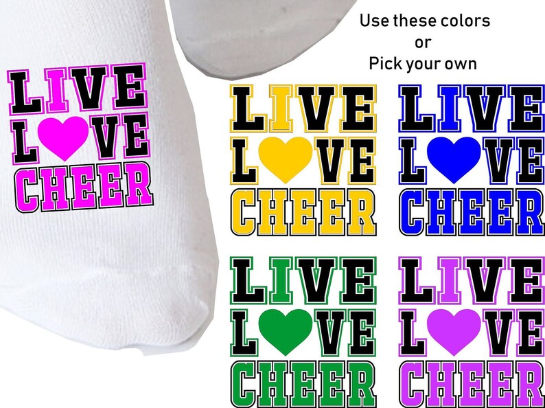 Cheer Socks 5 Pairs of Custom Printed cheer Socks - Etsy