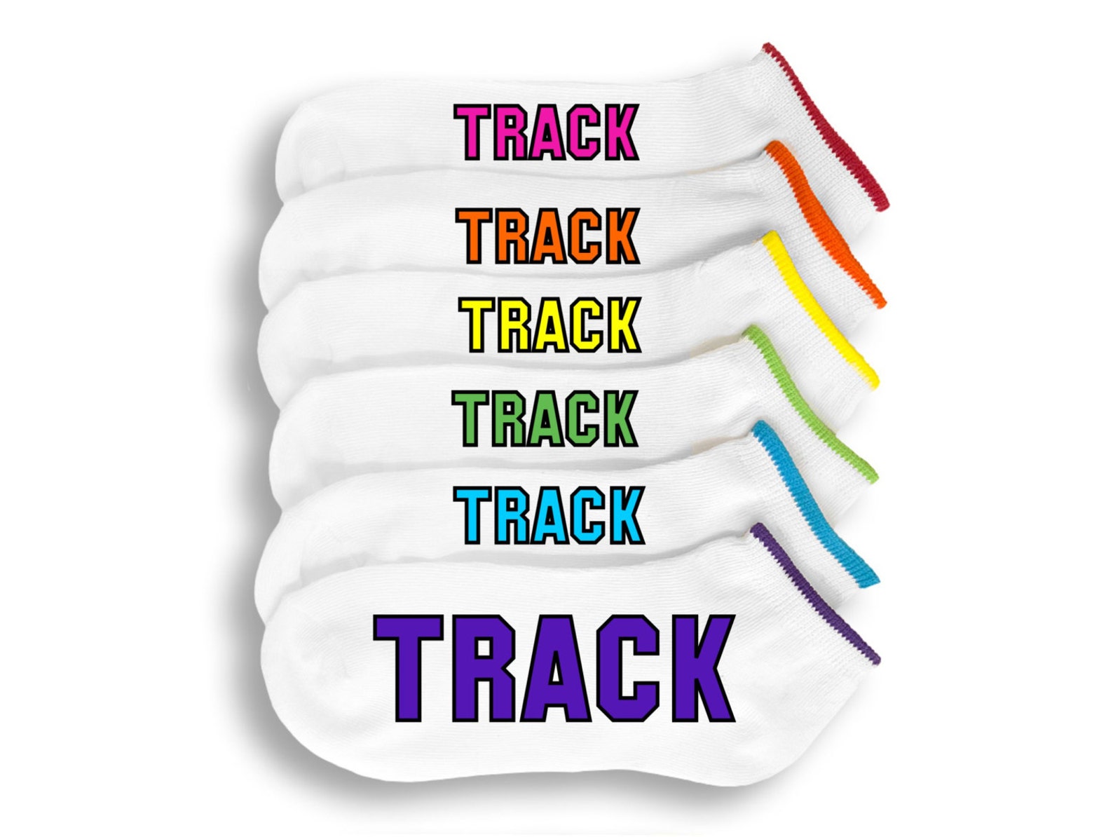 Track Socks 6 Pairs of Custom Printed Track Socks Name Socks - Etsy