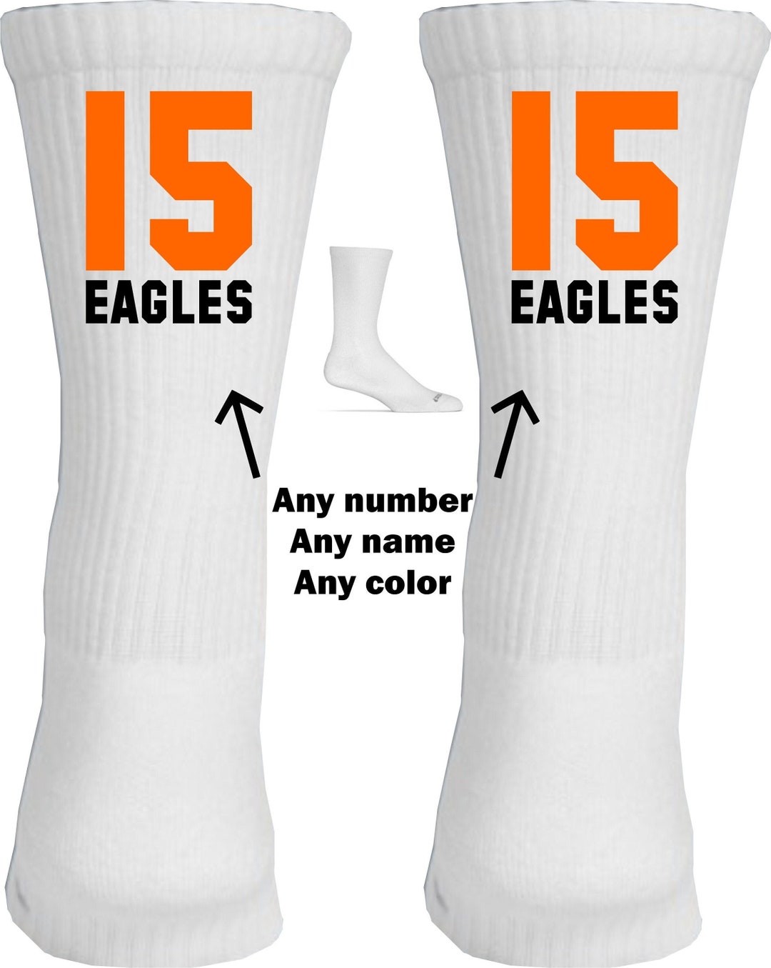 Personalized Athletic Crew Socks: Numbered Sport Socks - 3 Pairs - Etsy
