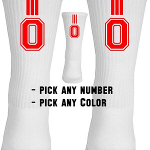 Elite Number Socks- "3 Pairs" of Personalized Crew Socks - Number Socks ...