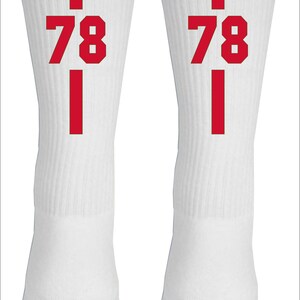 Personalized Number Crew Socks - Moisture Wicking Athletic Socks (3 ...