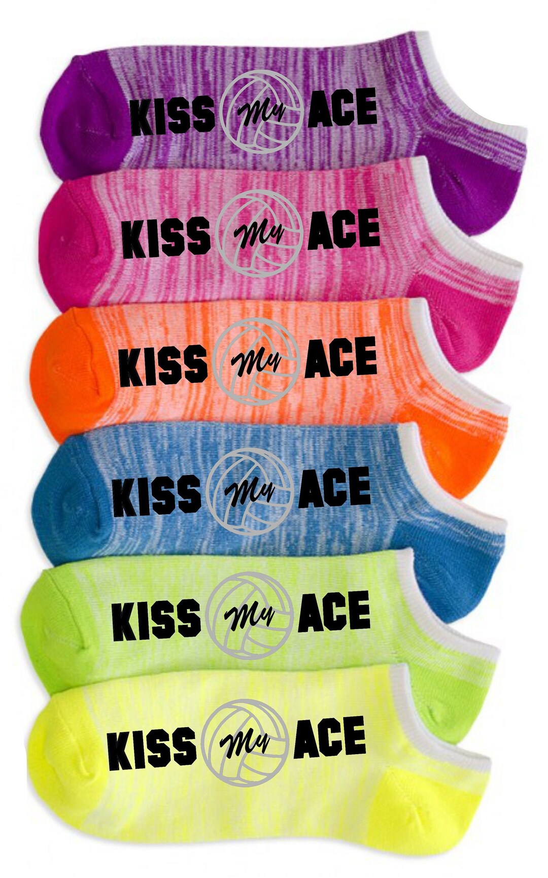 Volleyball Socks 6 Pairs of Custom Printed volleyball Socks Name Socks ...