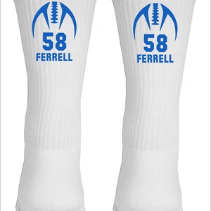 Elite Football Socks- "3 Pairs" of Personalized Crew Socks - Number ...