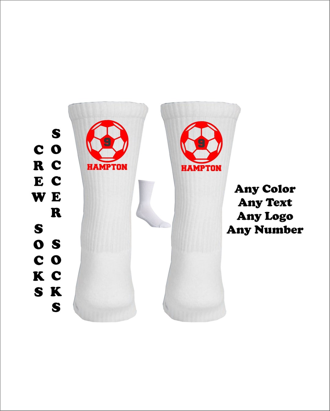 ELITE Soccer Socks- "3 Pairs" of Personalized Crew Socks - Socker Socks ...