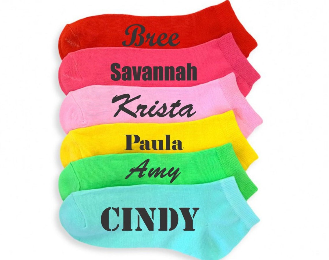Your Name Socks 6 Pairs of Custom Your Name Socks Cheer Socks | Etsy