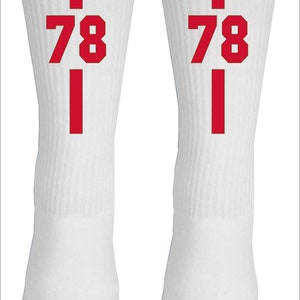 Elite Number Socks- "3 Pairs" of Personalized Crew Socks - Number Socks ...