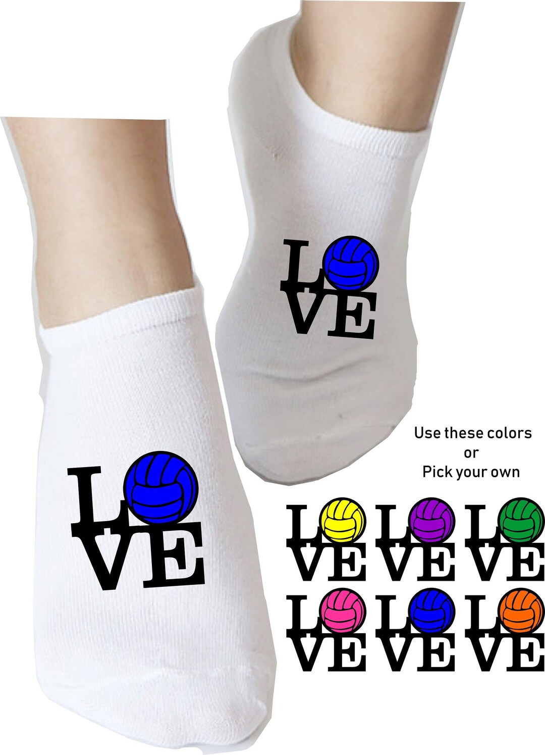 Volleyball Socks - "5 Pairs" of Personalized Volleyball Socks, Name ...