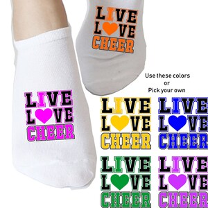 Cheer Socks - "5 Pairs" of Custom Printed Cheer Socks, Name Socks ...