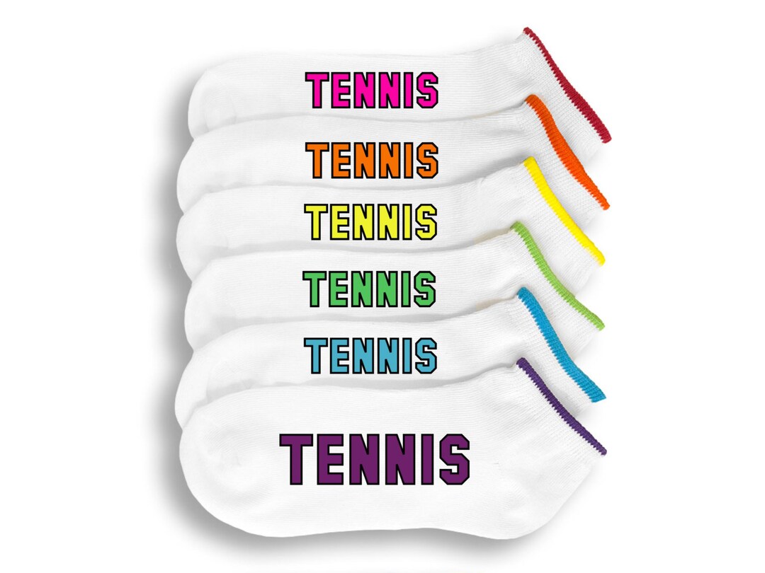 Tennis Socks - "6 Pairs" of Personalized Tennis Socks, Name Socks ...