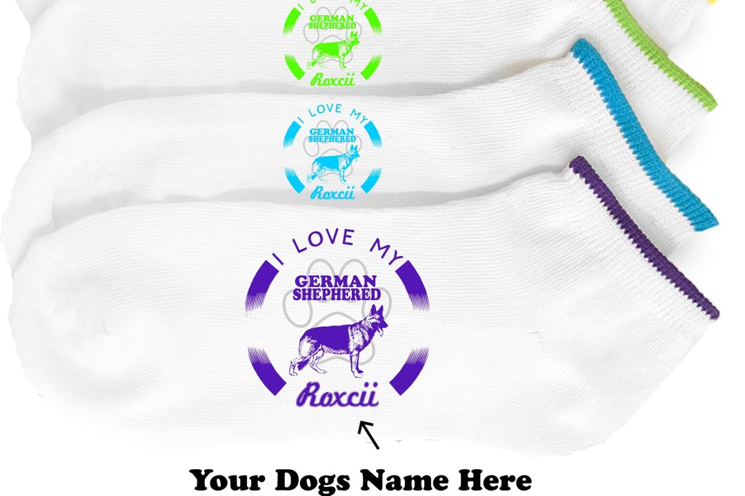 Custom German Shepherd Socks: Personalized Dog Breed Ankle Socks (6 ...