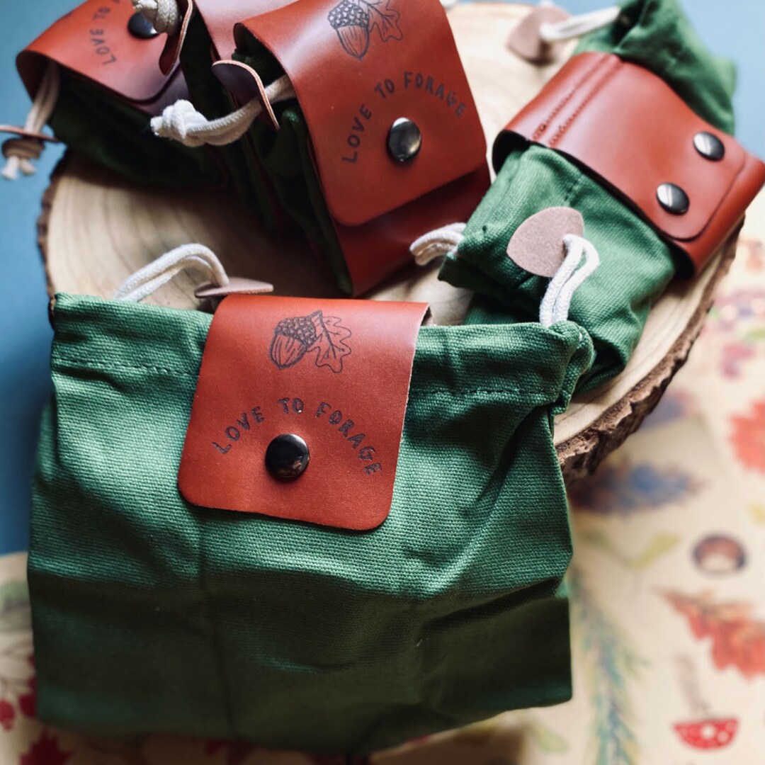 Love to Forage Canvas Drawstring Pouch Foraging Bag - Etsy UK