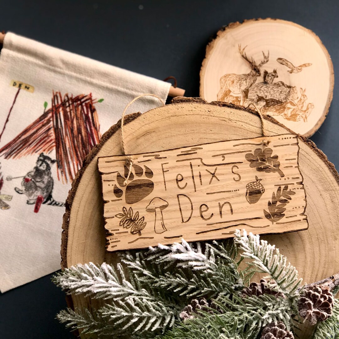 PERSONALISE FOR FREE Wooden Woodland Forest Den Sign - Etsy