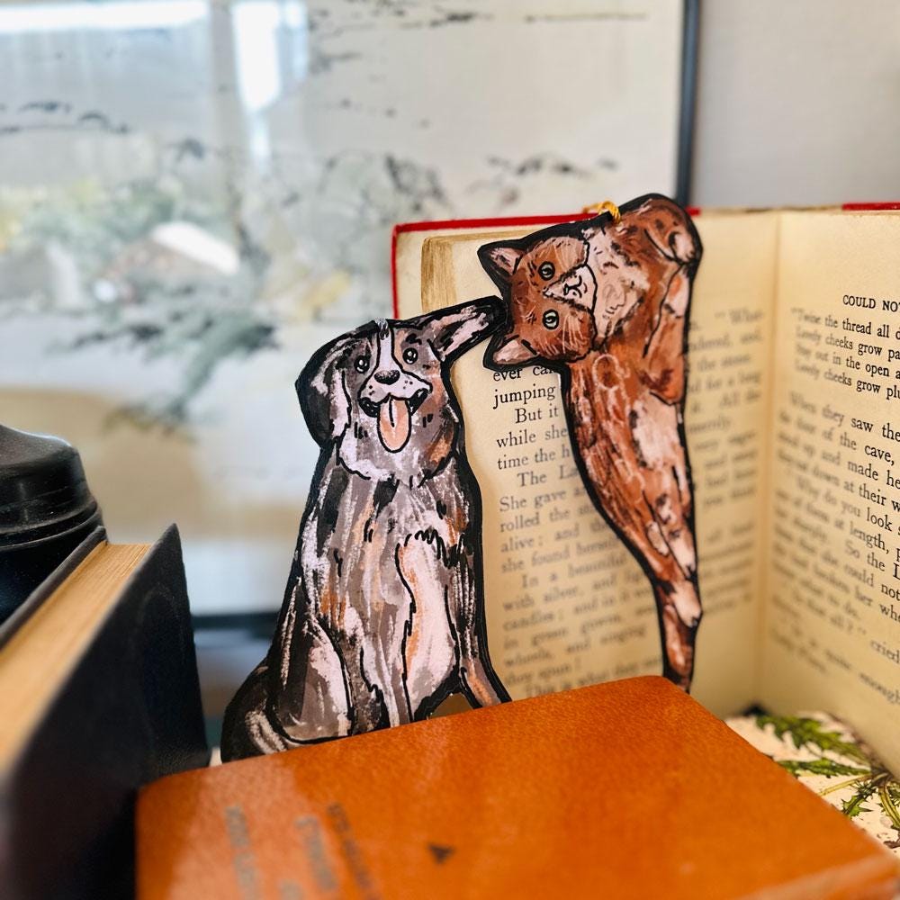 Cut Out Illustrated Animal Bookmarks - Etsy