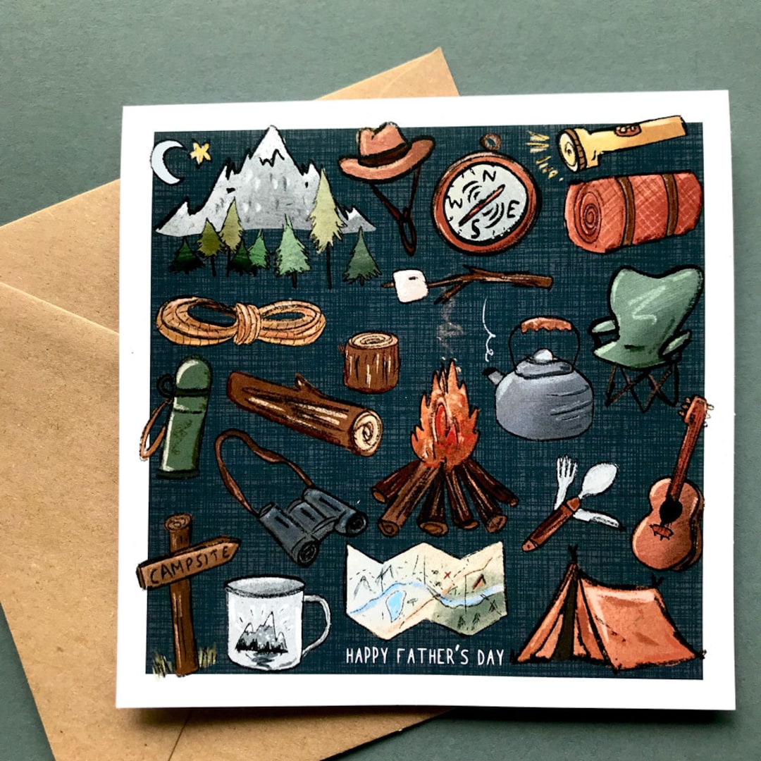 PERSONALISE FOR FREE Let's Go Camping Greeting Card - Etsy