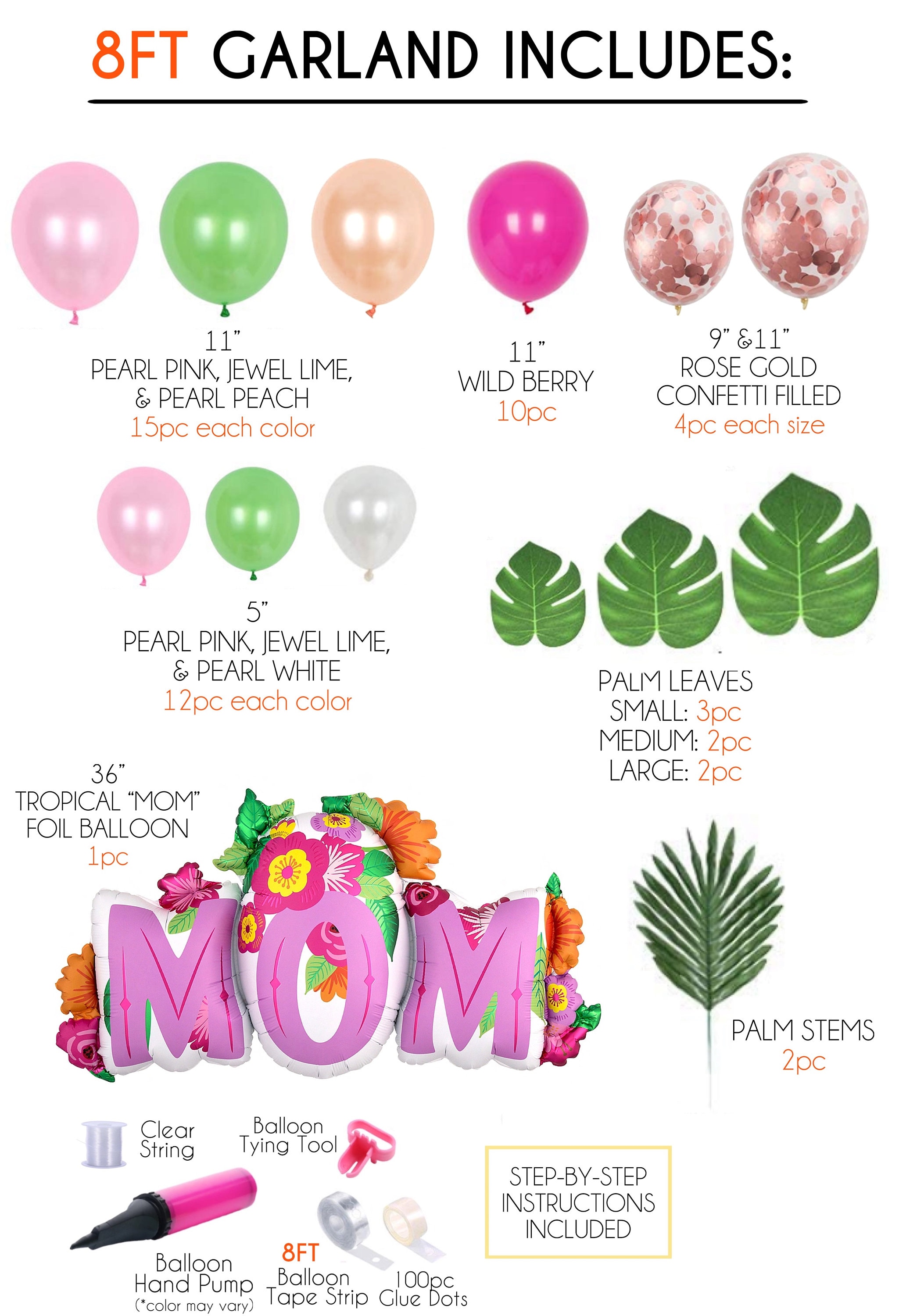 Mom Balloon Garland Large Mother’s Day Party Backdrop Assorted Colorful ...