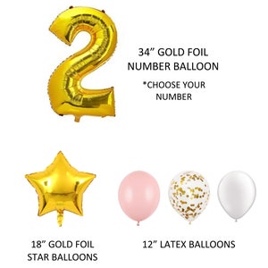 CUSTOM AGE BALLOON in Gold With Stars and Confetti Filled Balloons ...