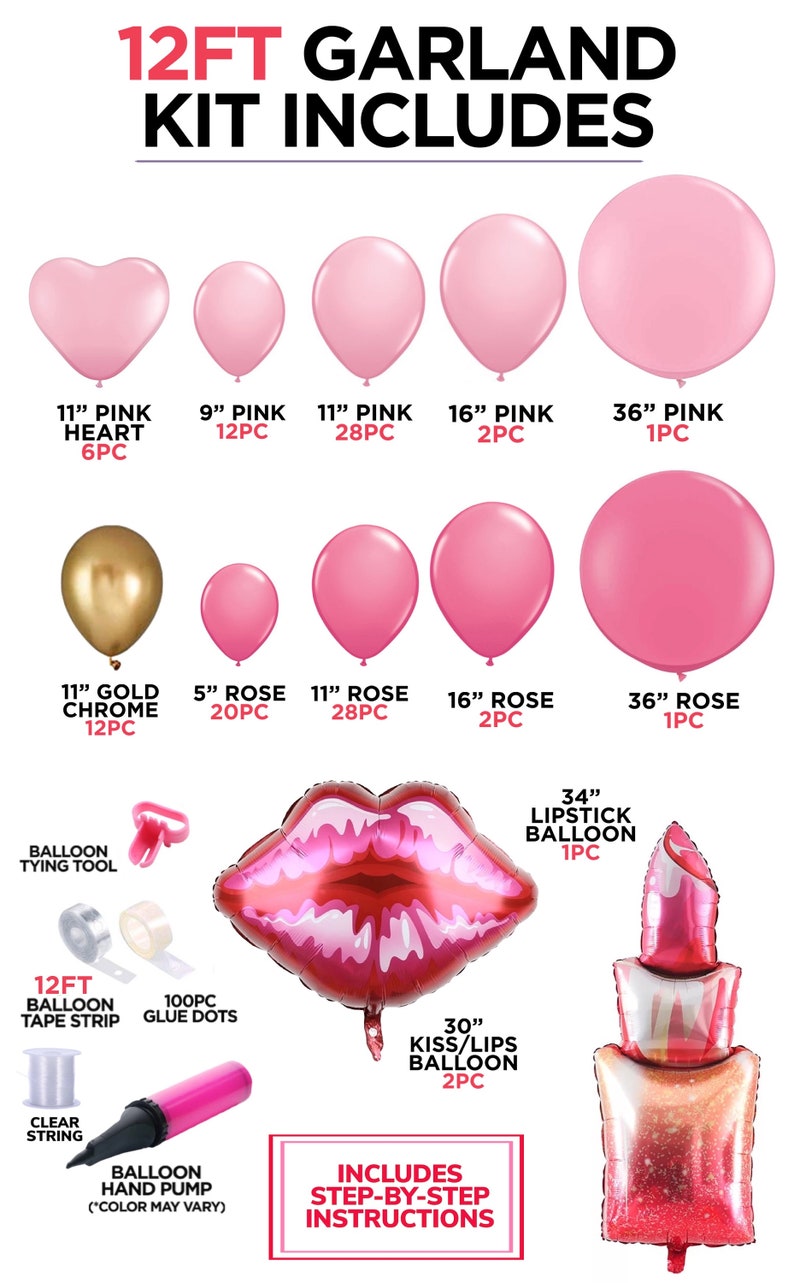 Romantic Balloon Kit DIY Arch Lipstick Makeup Fashion Show | Etsy